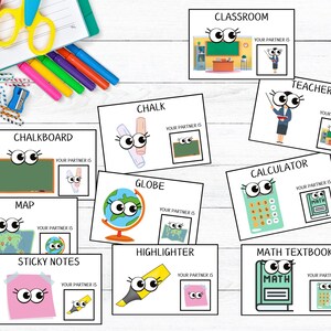 Partner Pairing Cards, Classroom Partner Cards, Pairing Cards, Back to ...