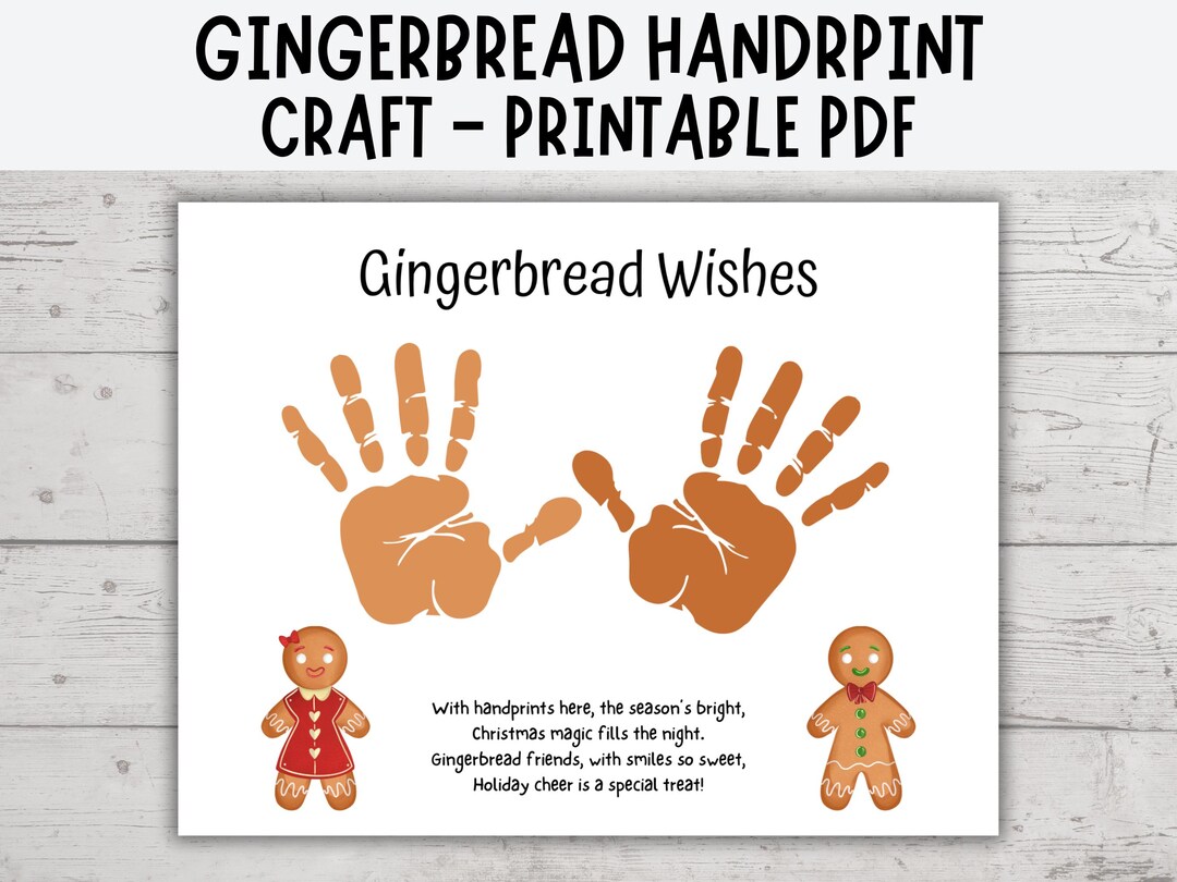 Christmas Handprint Craft, Gingerbread Handprint Template, Merry ...