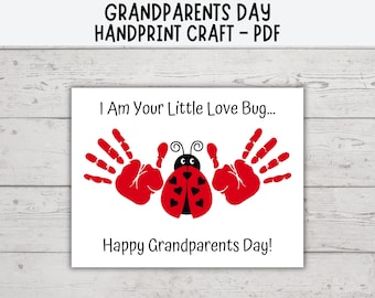 Grandparents Day Handprint Craft, Love Bug, Happy Grandparents Day ...