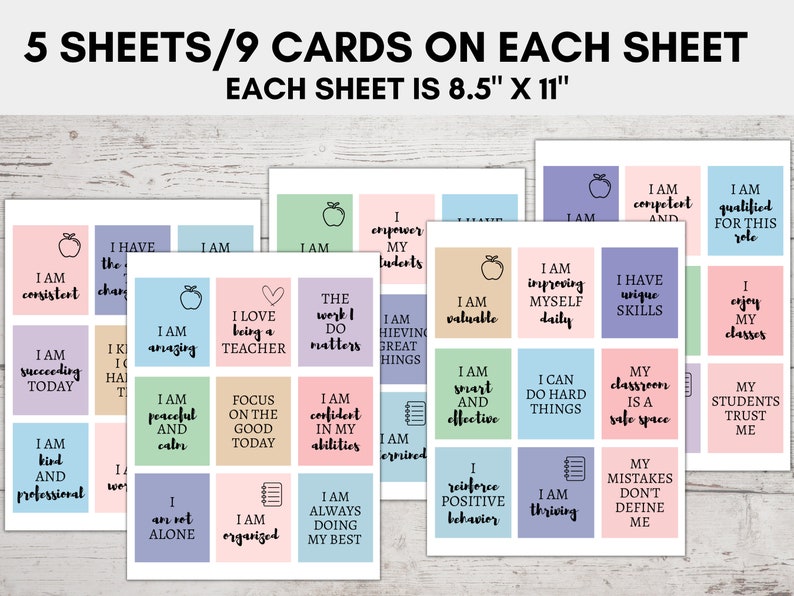 Teacher Affirmation Cards, Positive Words of Encouragement for Teachers ...