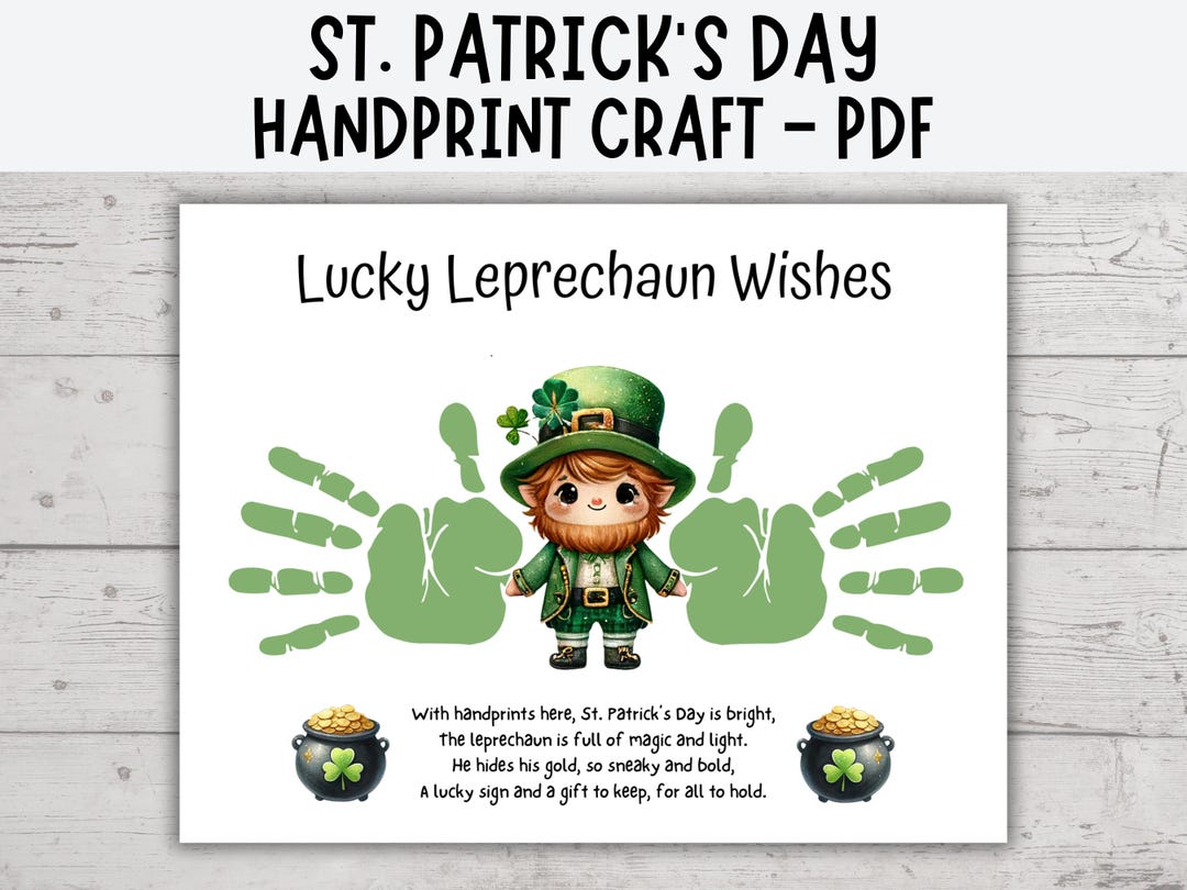 St. Patrick's Day Handprint Craft, Leprechaun St. Patrick's Day ...