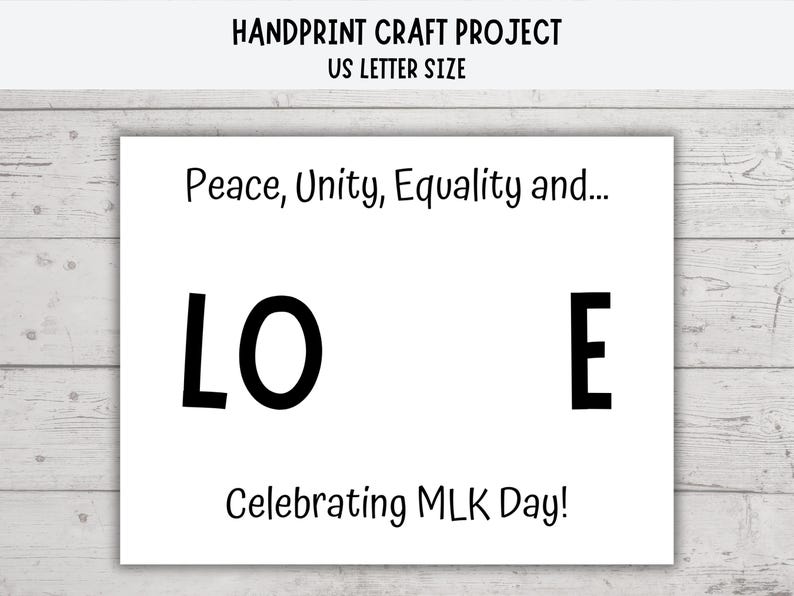 MLK Day Handprint Craft, Black History Month Kids Craft Handprint Art ...