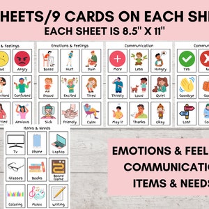 Nonverbal Communication Cards, Visual Board, Flash Cards Special Needs ...