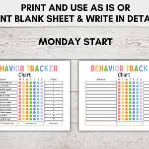 Behavior Tracker for Kids, Kids Reward Reward Chart Printable, Good ...