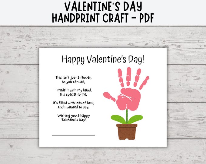 Valentines Day 2025 Handprint Craft Art| Winter Footprint Heart Poem ...