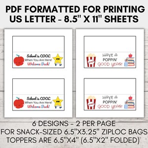 Back to School Treat Bag Topper, First Day of School Cookie Topper ...