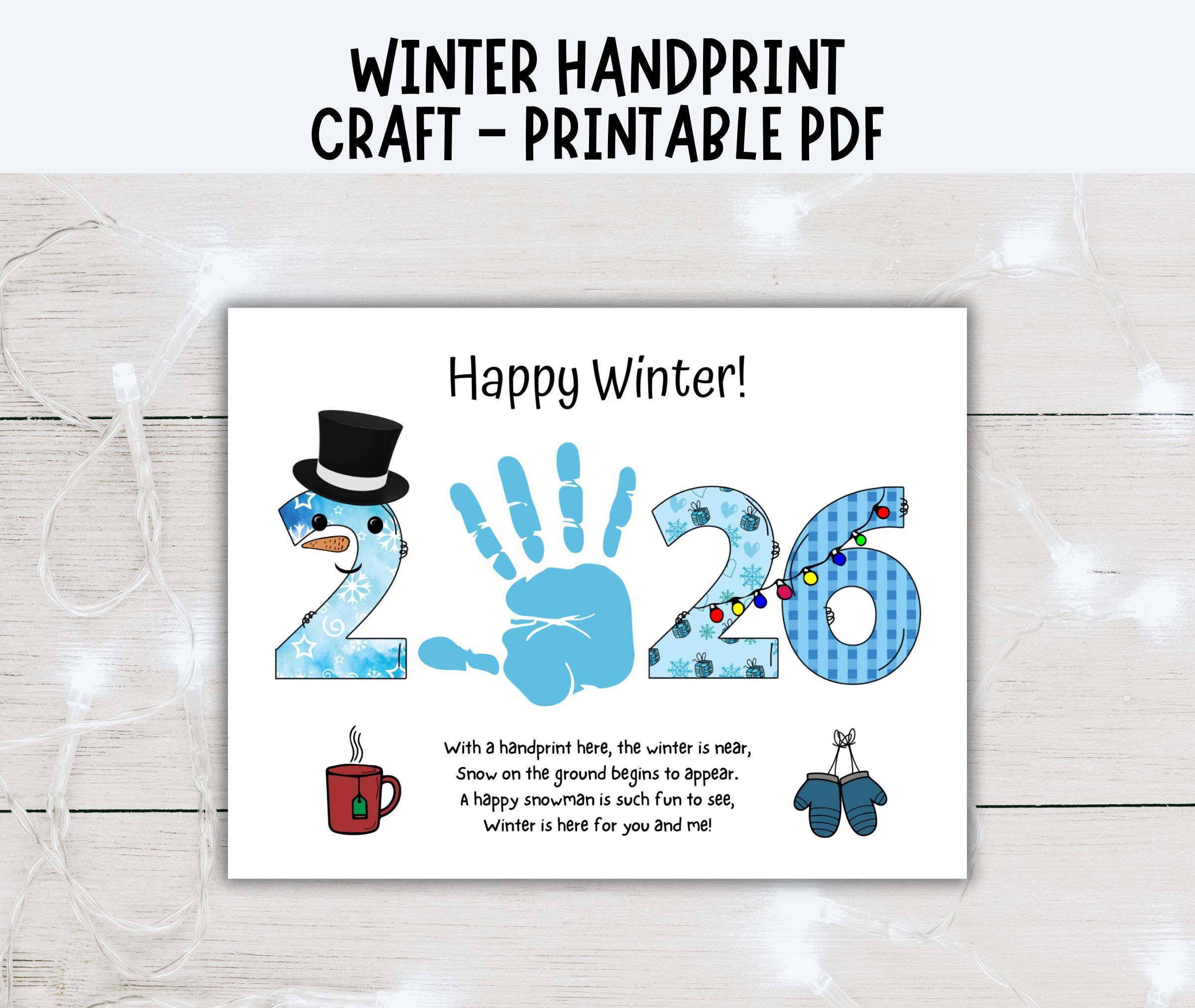Winter Handprint Craft 2026, January Handprint Craft for Kids, Happy ...