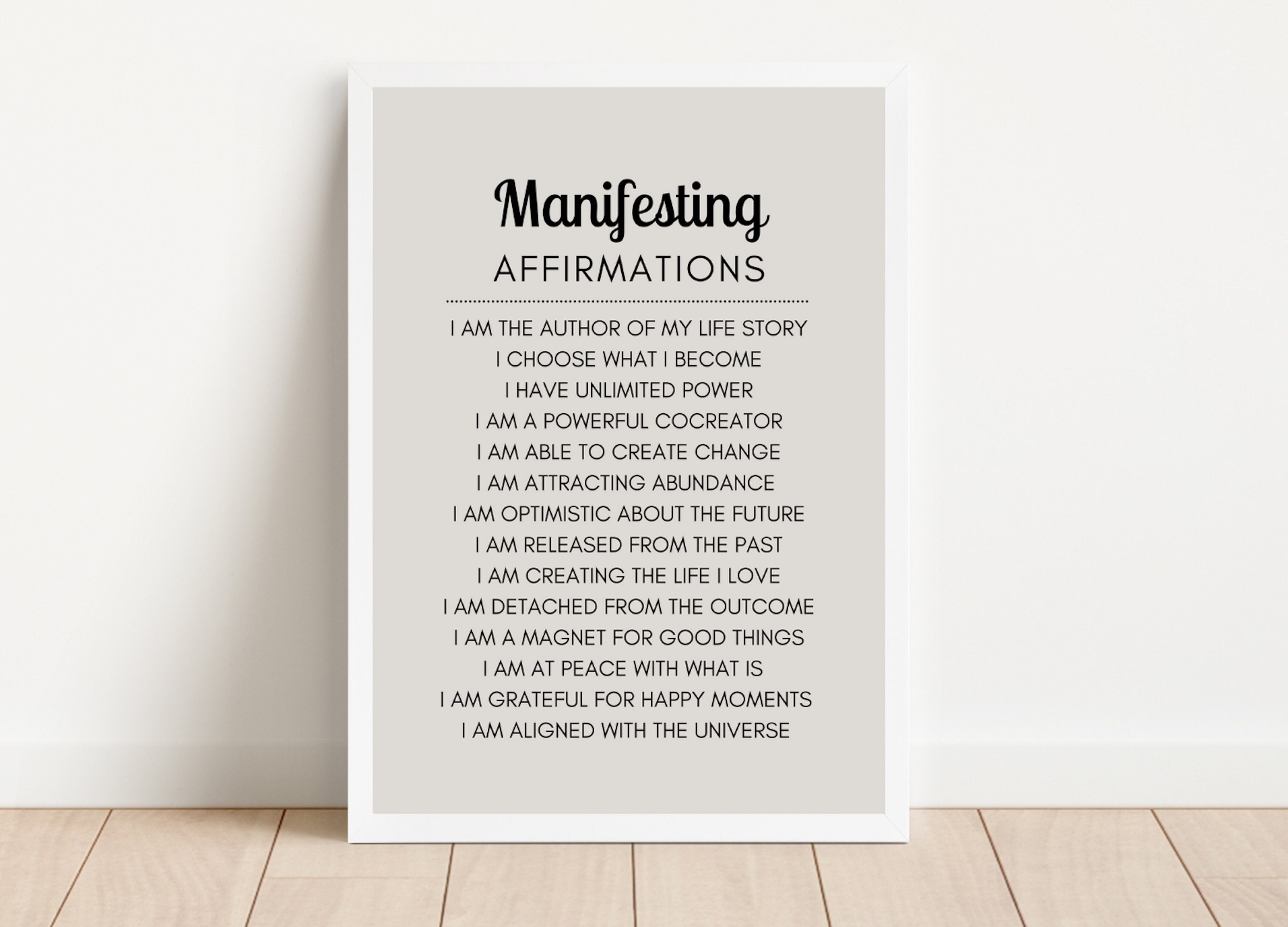 Manifesting Affirmations Print Manifestation Wall Art Poster - Etsy