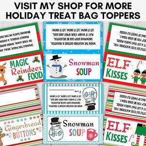 Snowman Soup Bag Topper, Christmas Treat Bag Topper, Christmas ...