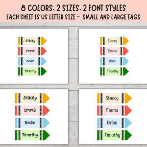 Crayon Name Tags Template, Crayon Name Tags Printable, Crayon Desk ...
