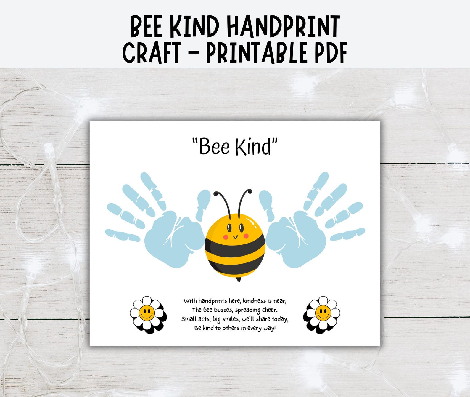 Kindness Handprint Activities, Bee Kind, Kindness Handprint Template ...