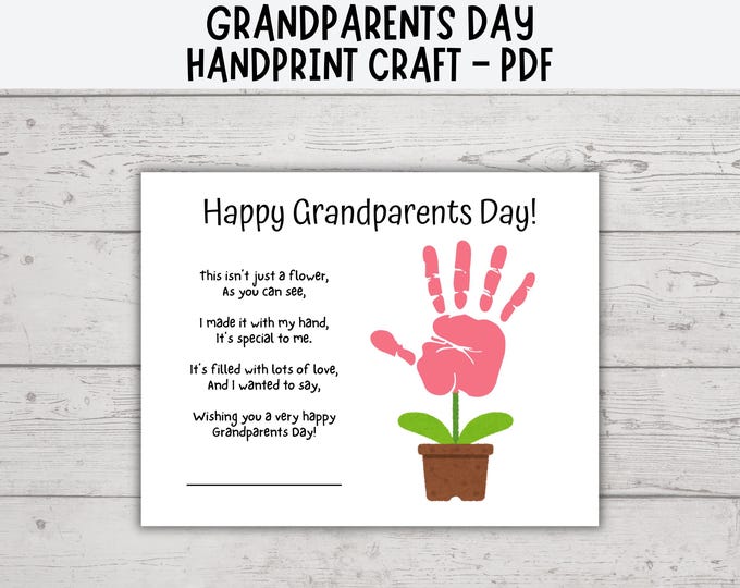 Grandparents Day Handprint Craft, Happy Grandparents Day Handprint ...