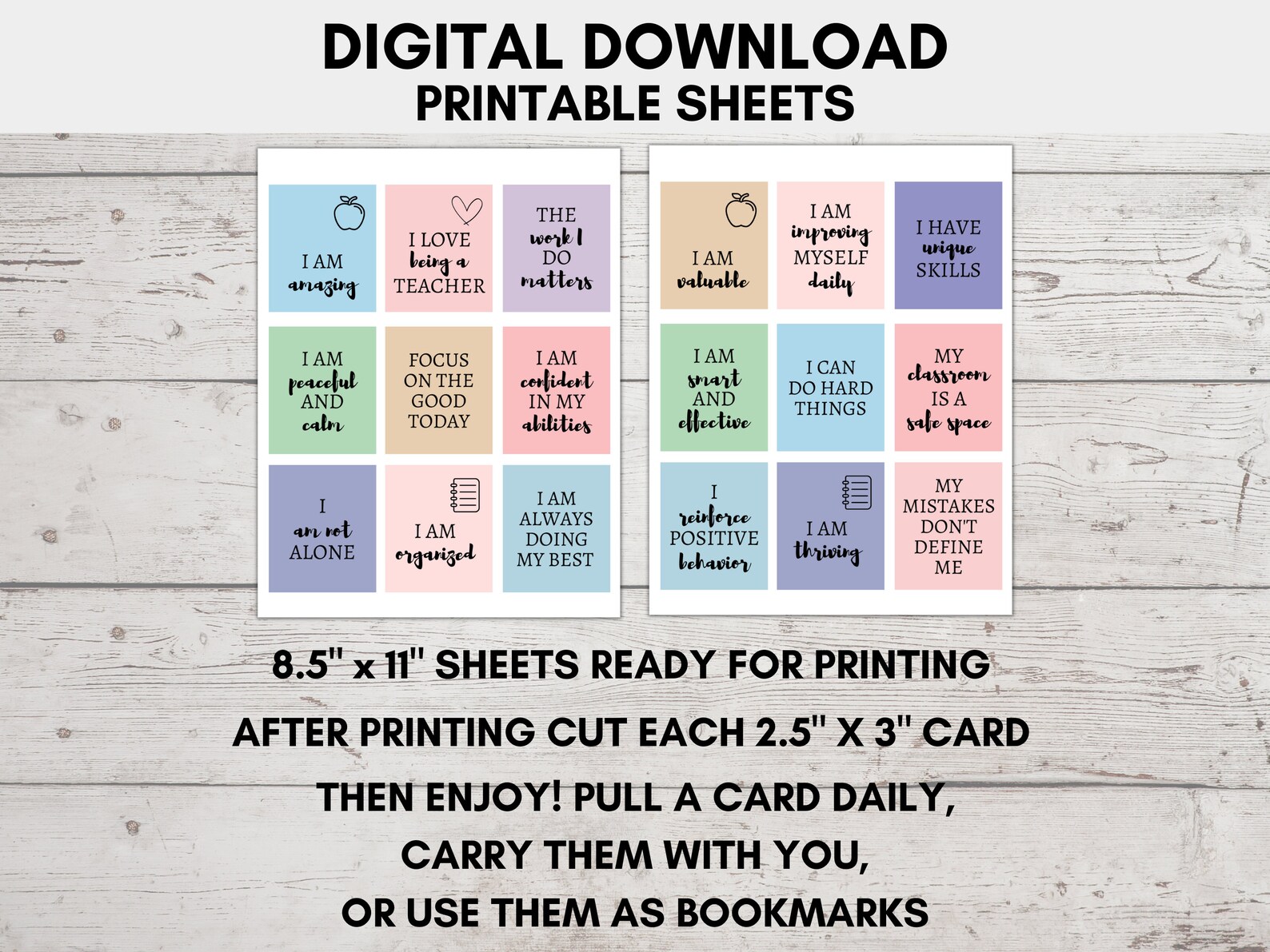 Teacher Affirmation Cards, Positive Words of Encouragement for Teachers ...