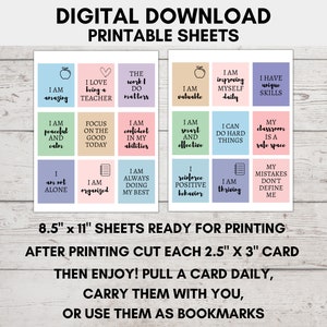 Teacher Affirmation Cards, Positive Words of Encouragement for Teachers ...
