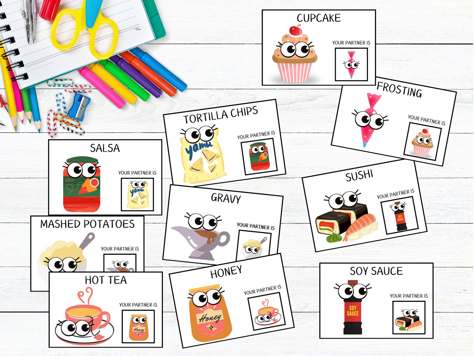 Partner Pairing Cards, Classroom Management, Grouping Partners Pairing ...