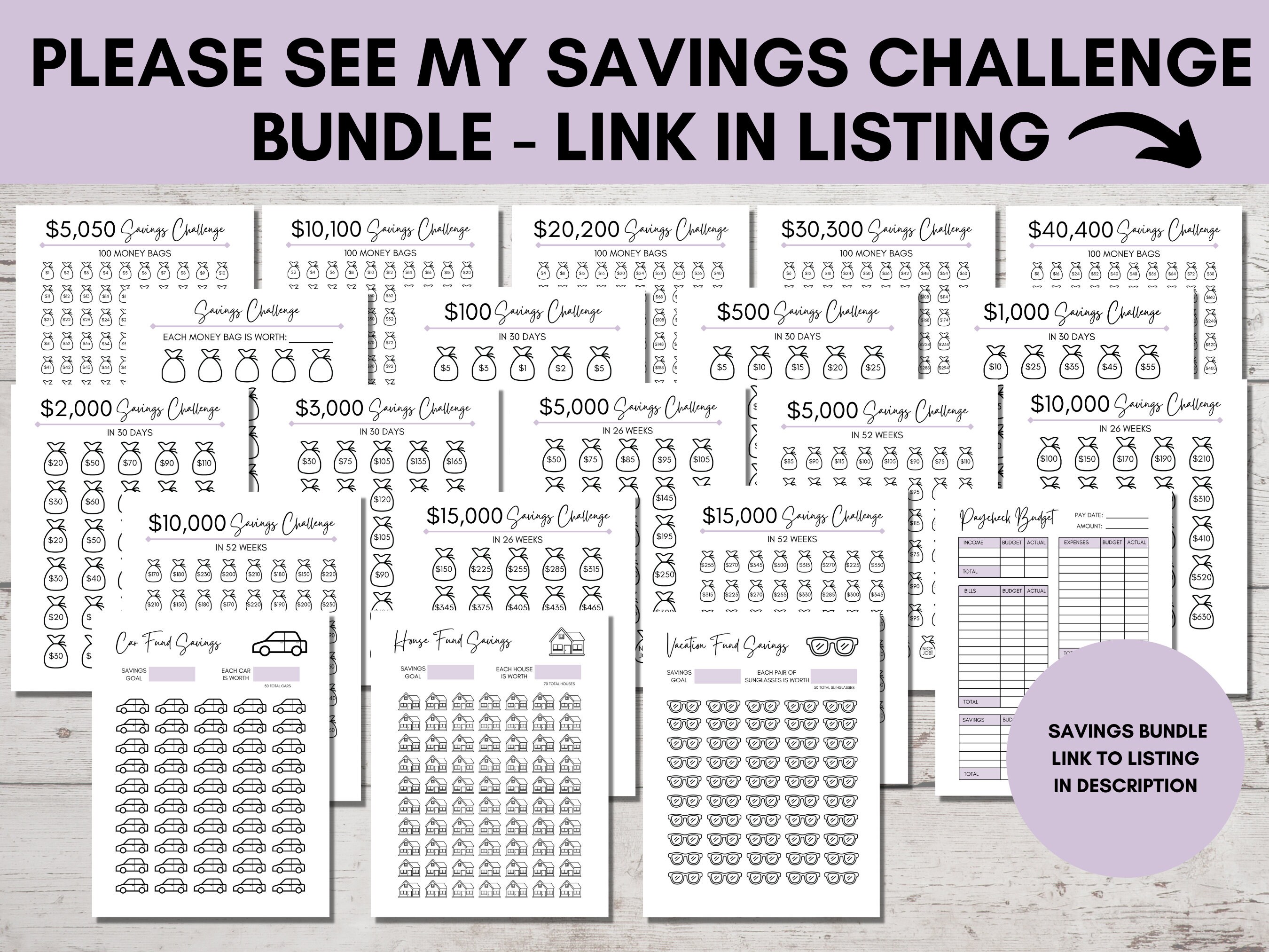Car Fund Savings Printable Car Fund Tracker Money Saving Challenge Printable Savings