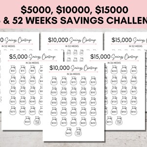 Printable Savings Challenge Bundle, Savings Trackers Bundle, Money ...
