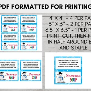 Snowman Soup Bag Topper, Christmas Treat Bag Topper, Christmas ...