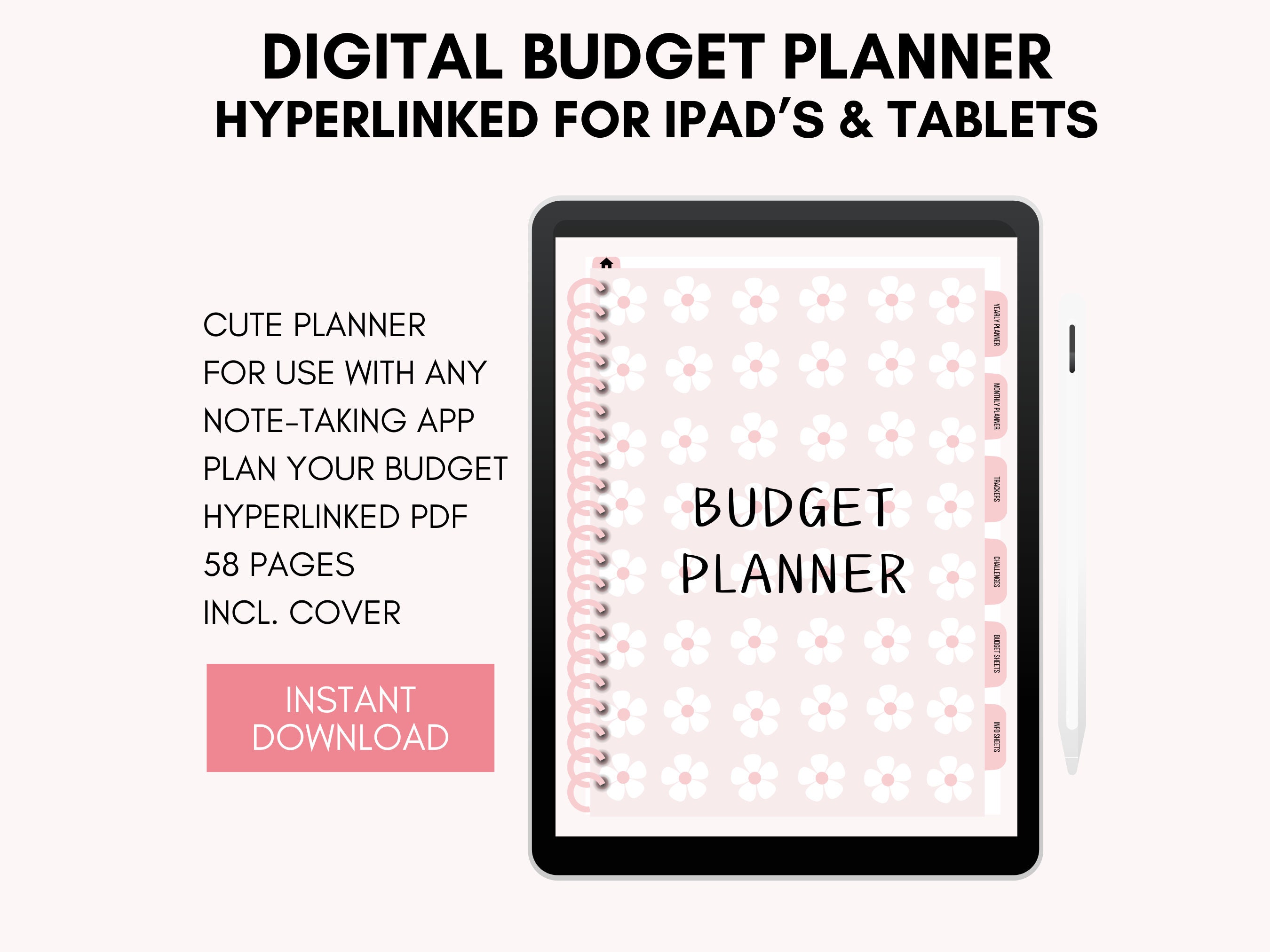 Digital Budget Planner, Goodnotes Finance Tracker iPad Budget Planner ...