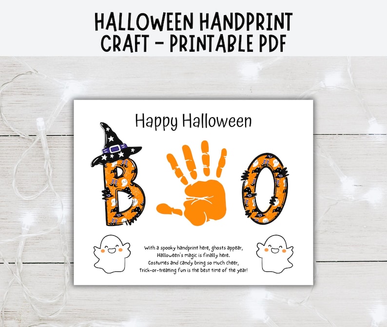 Halloween Handprint Art, BOO Handprint, Happy Halloween Handprint Craft ...