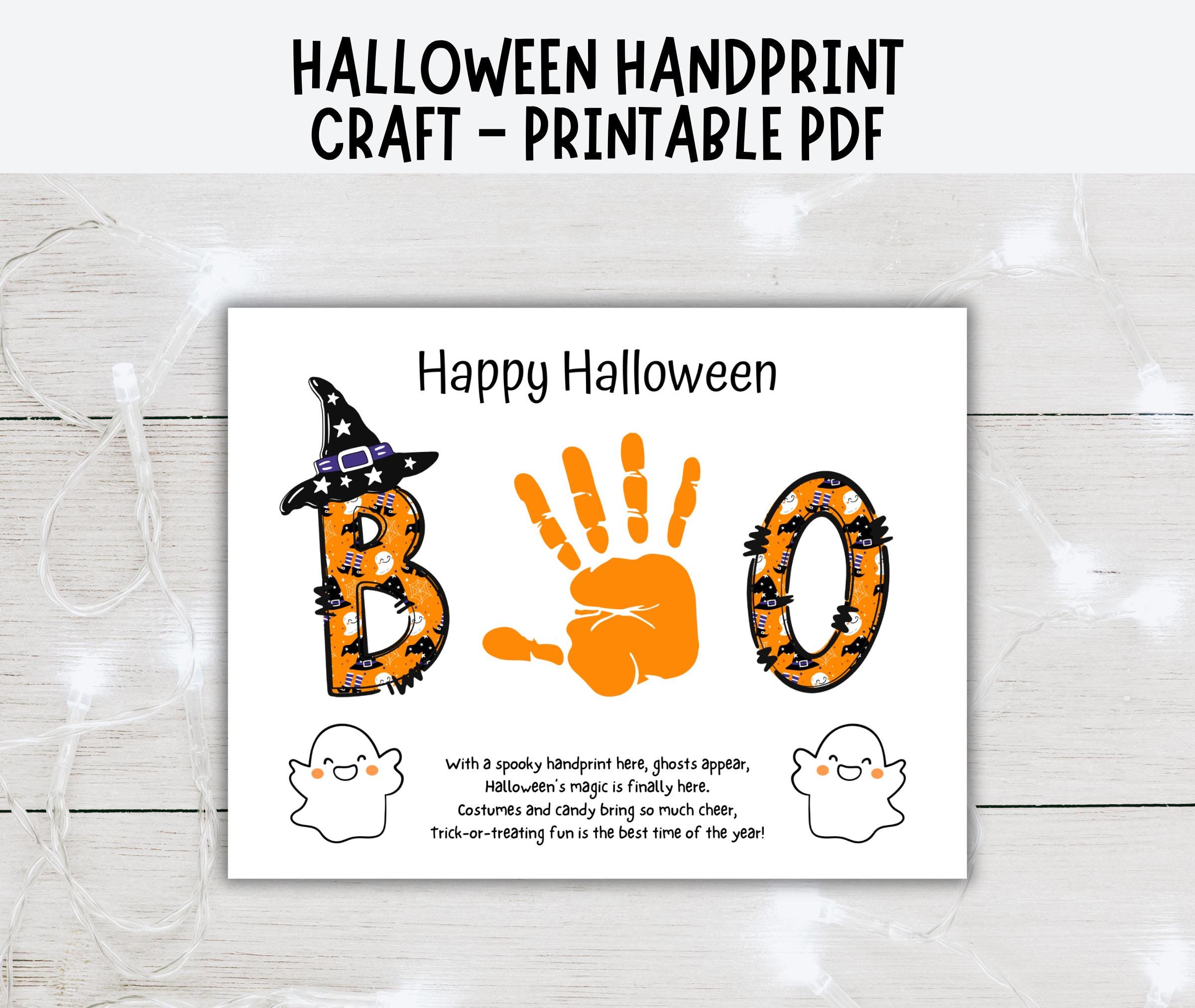 Halloween Handprint Art, BOO Handprint, Happy Halloween Handprint Craft ...
