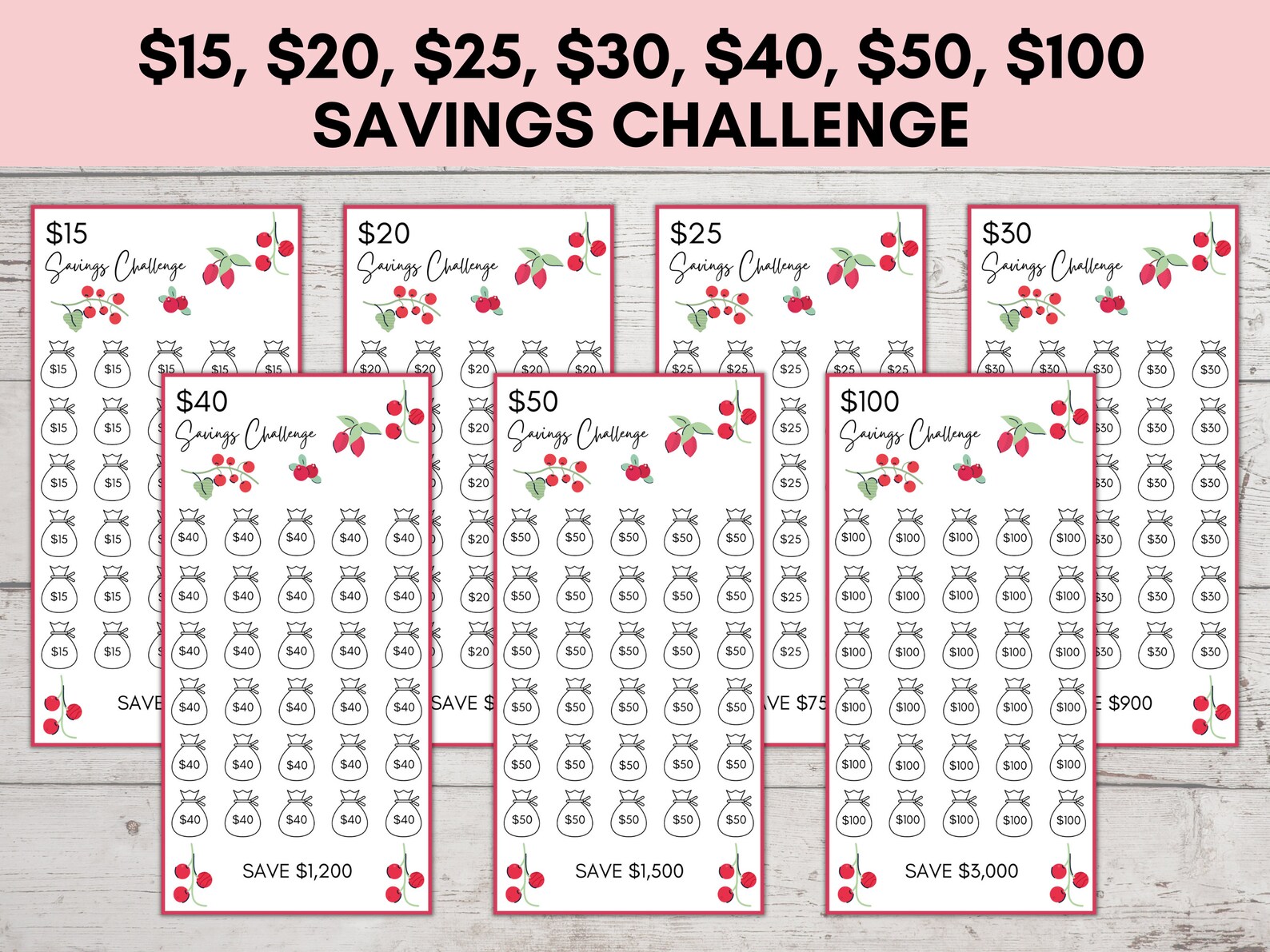 A6 Savings Challenge Printable, Savings Challenge Bundle, A6 Sized Mini ...
