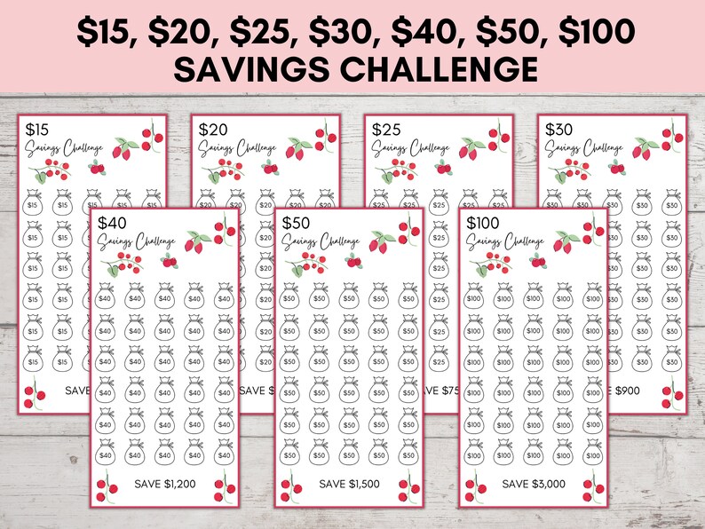 A6 Savings Challenge Printable, Savings Challenge Bundle, A6 Sized Mini ...