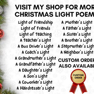 Light of Friendship Card Tag in 3 Sizes, Christmas Tags, Printable Card ...
