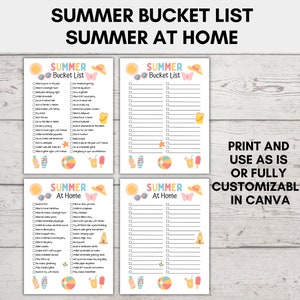 Summer Planner Bundle for Kids, Printable Editable Canva Templates ...