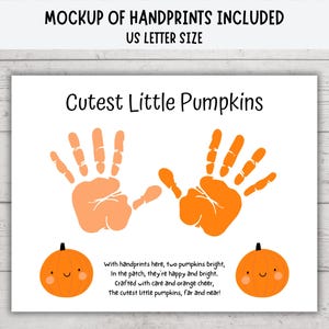 Cutest Little Pumpkin Handprint Craft, Fall Handprint Craft, Halloween ...