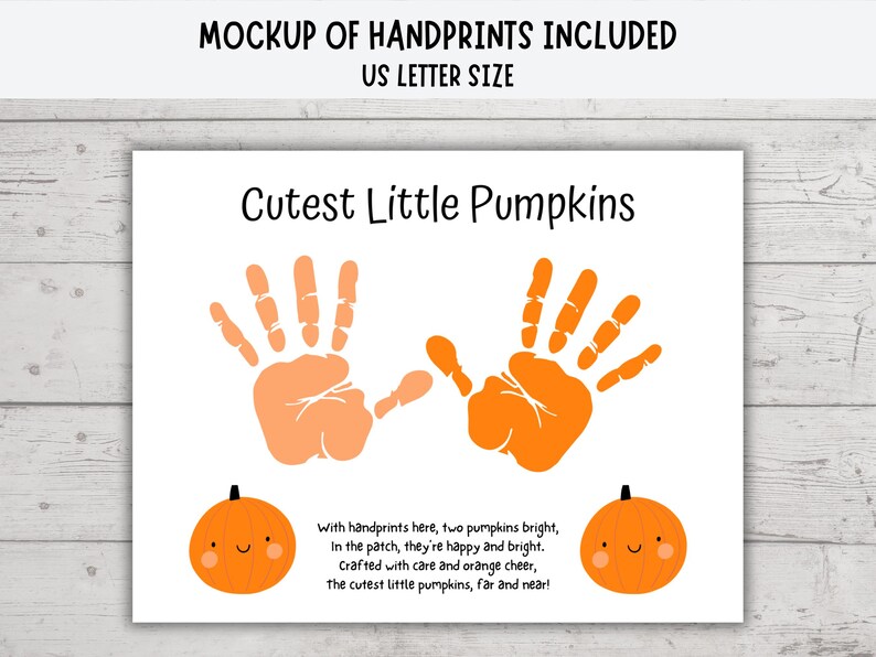 Cutest Little Pumpkin Handprint Craft, Fall Handprint Craft, Halloween ...