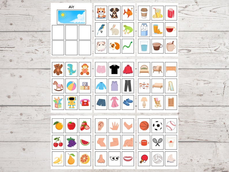 Category Sorting Bundle 1-5, Speech Therapy, Sorting Objects Into ...
