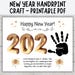 2025 New Year Handprint Art, Happy New Year Handprint Craft Template ...