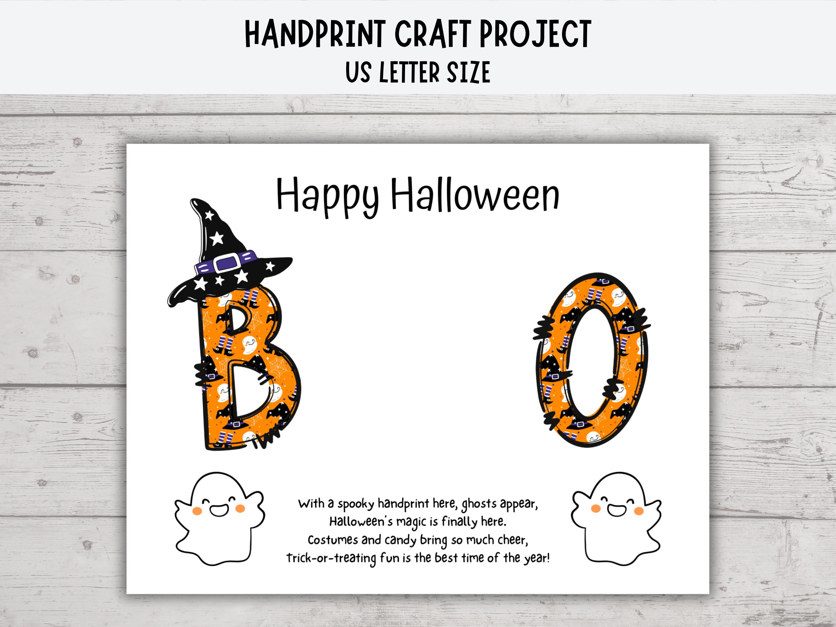 Halloween Handprint Art, BOO Handprint, Happy Halloween Handprint Craft ...