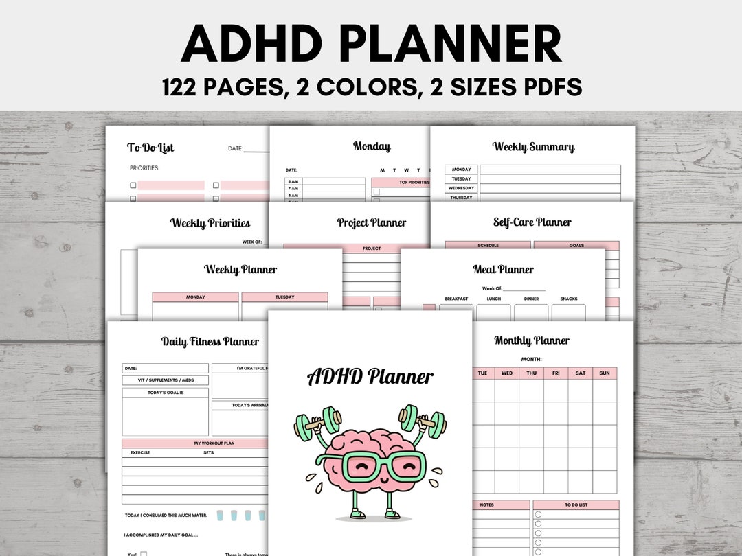 ADHD Planner Printable, ADHD Productivity Planner, ADHD Planner Adult ...