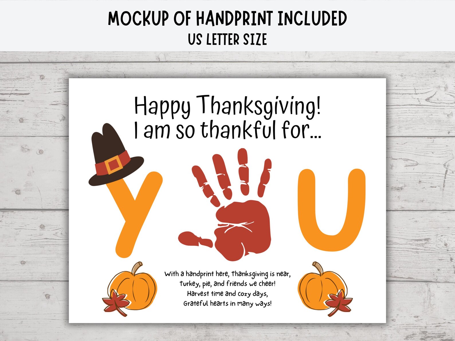 Thanksgiving Handprint Craft, Happy Thanksgiving Handprint Art, Autumn ...