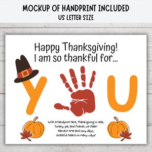 Thanksgiving Handprint Craft, Happy Thanksgiving Handprint Art, Autumn ...