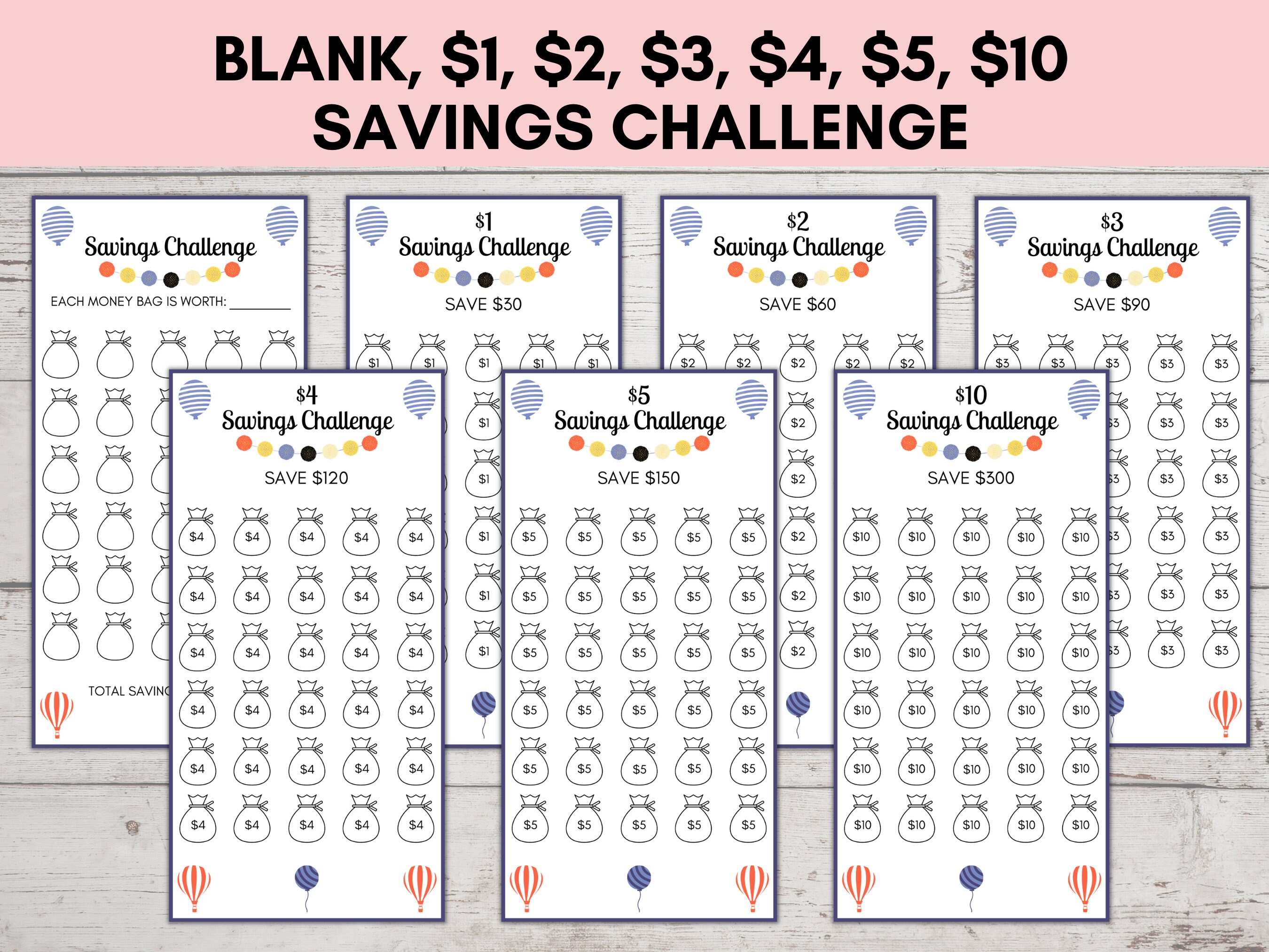 A6 Savings Challenge Printable, Savings Challenge Bundle, A6 Sized Mini ...