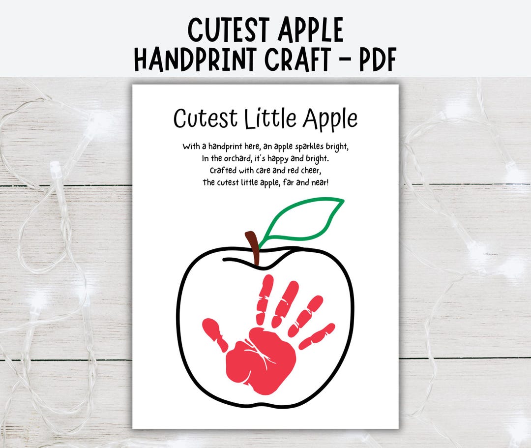 Apple Handprint Craft, Fall Handprint Craft, Cutest Little Apple ...