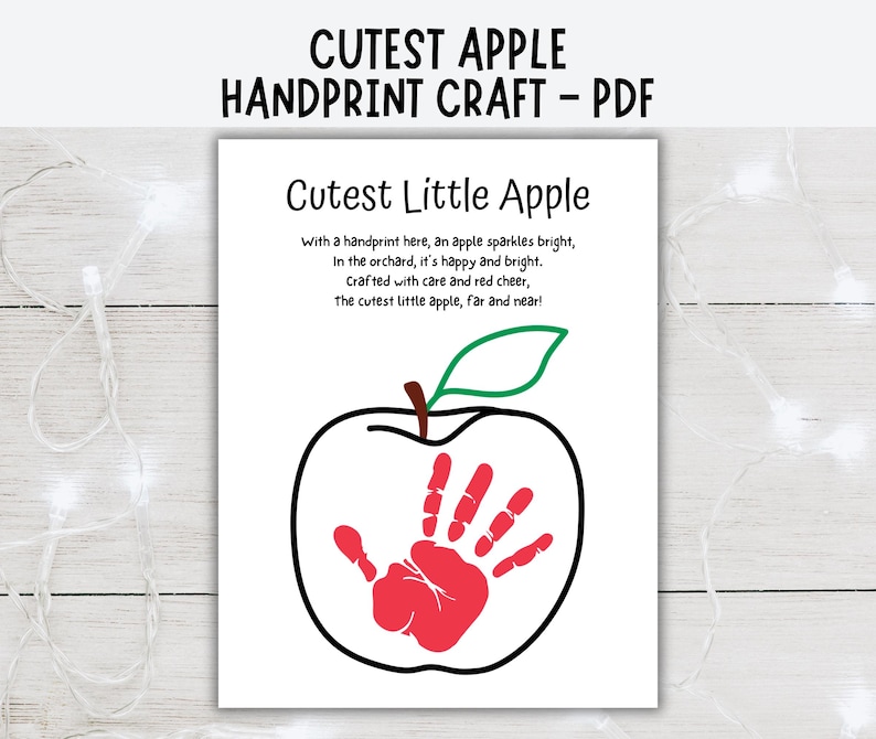 Apple Handprint Craft, Fall Handprint Craft, Cutest Little Apple ...