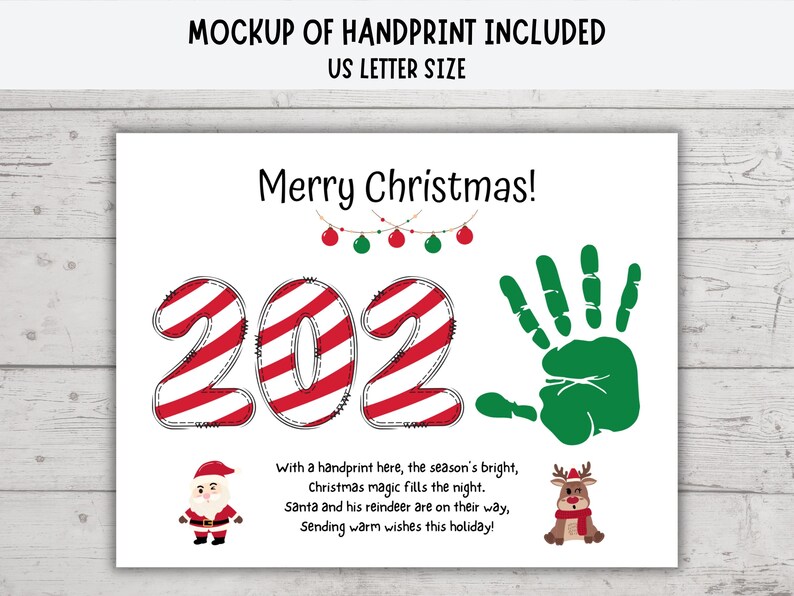 Christmas Handprint Craft 2025, Holiday Keepsake Art for Kids, Winter ...