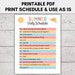 Summer Daily Schedule for Kids, Summer Schedule Printable Editable ...