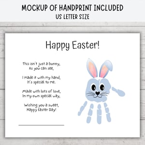 Easter Bunny Handprint Craft, Spring Easter Handprint Template, Easter ...
