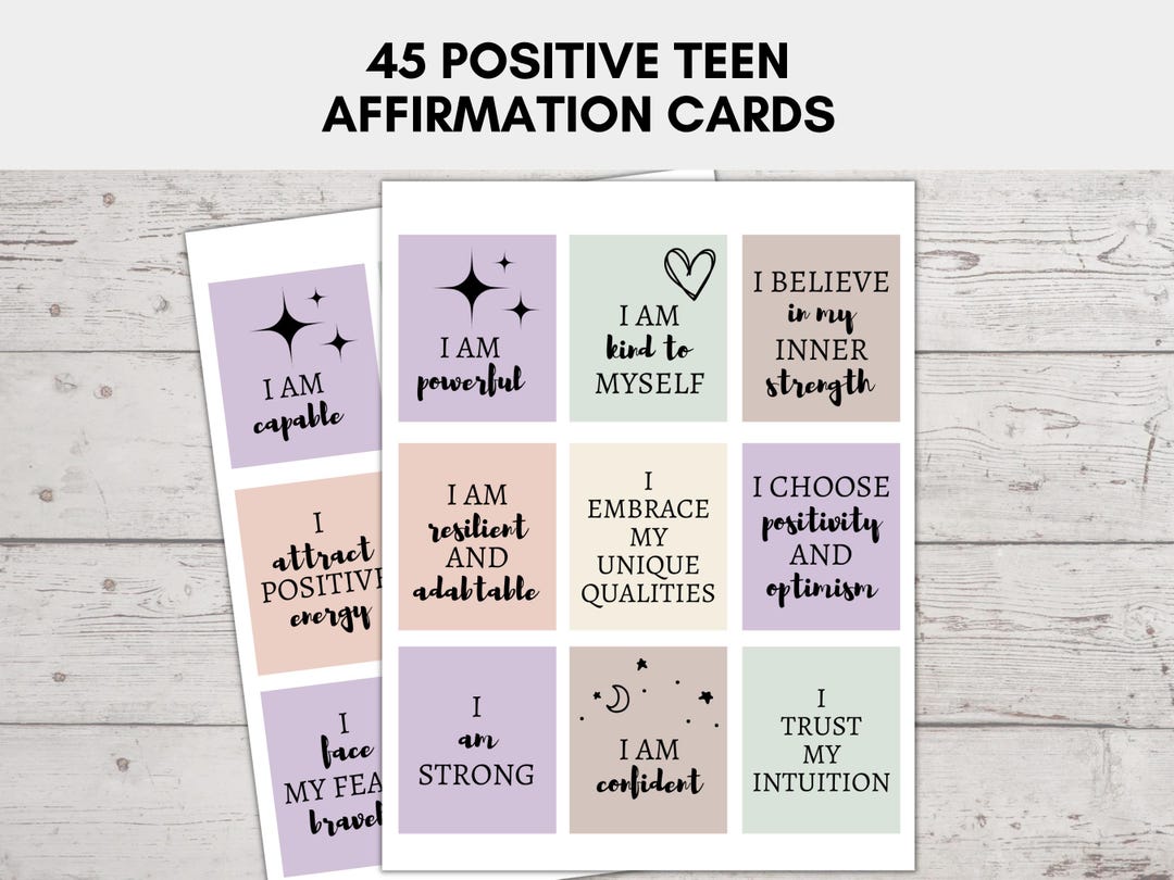 Affirmation Cards Teens, Positive Affirmation Cards for Teens and Pre ...