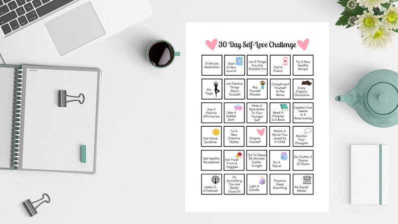 30 Day Self-love Challenge Printable PDF Self Love Challenge - Etsy