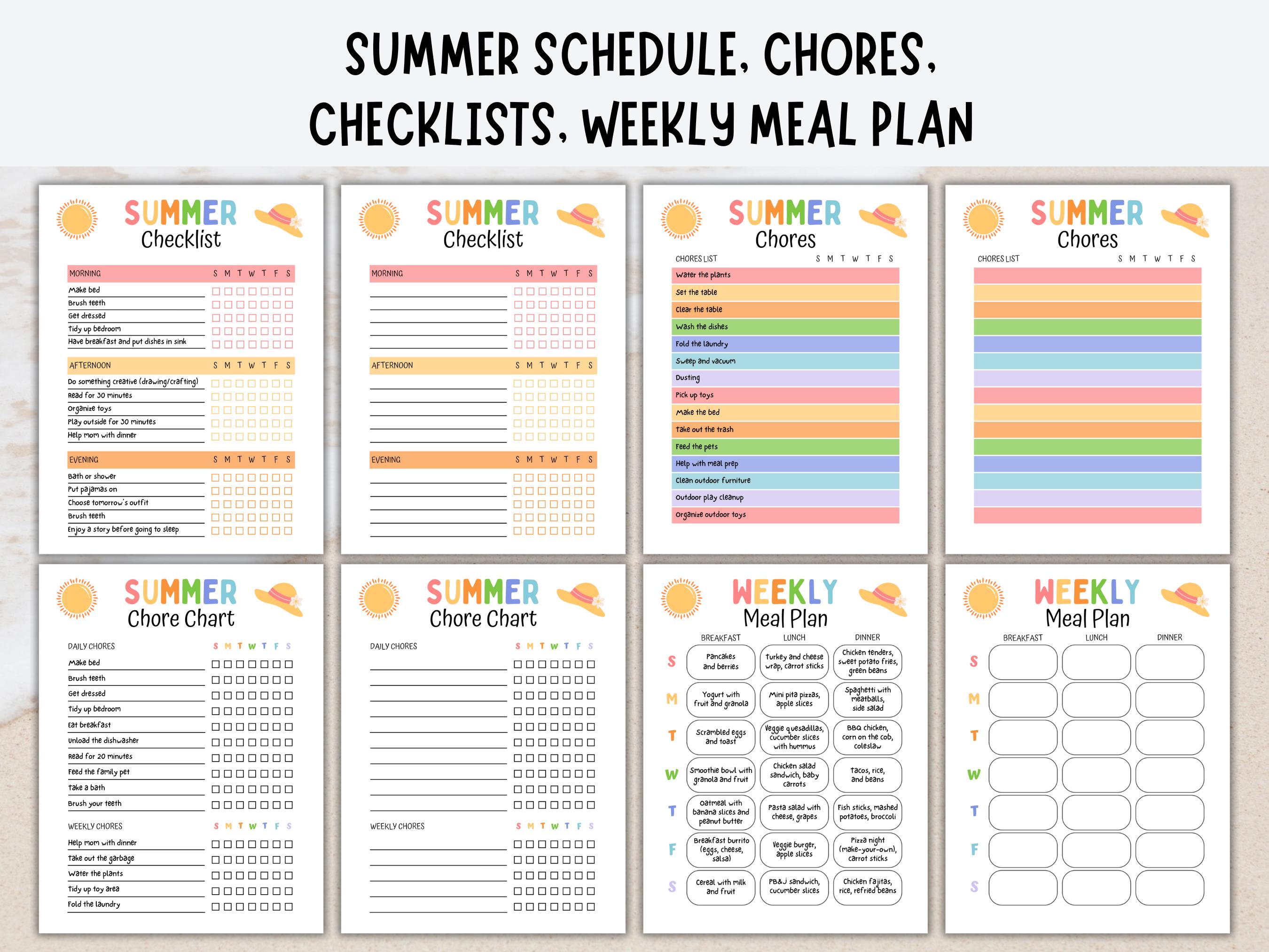 Summer Planner 2025 for Kids Printable, Editable Canva Template, Bucket ...