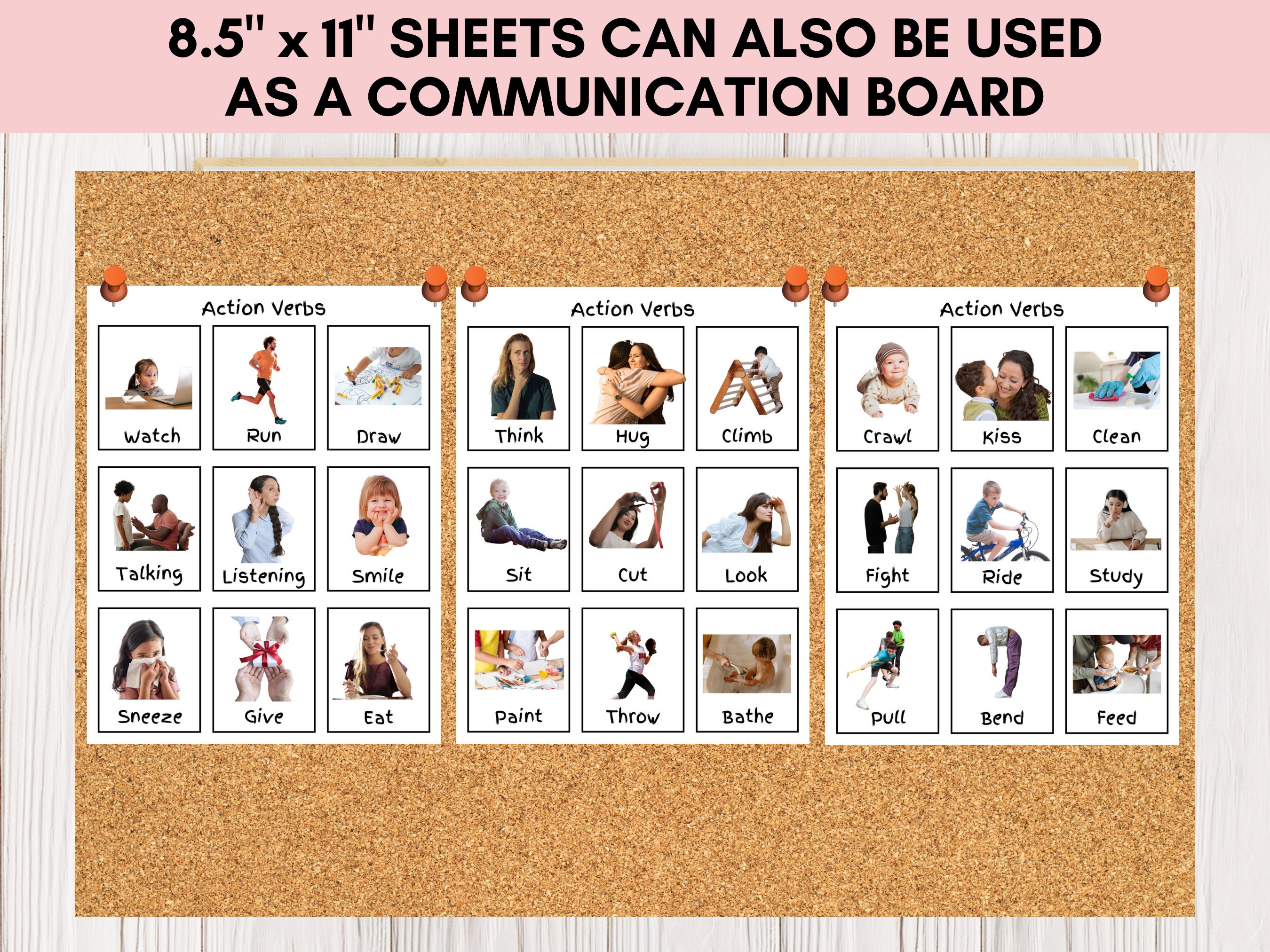 Nonverbal Communication Cards, Visual Board, Flash Cards Special Needs ...