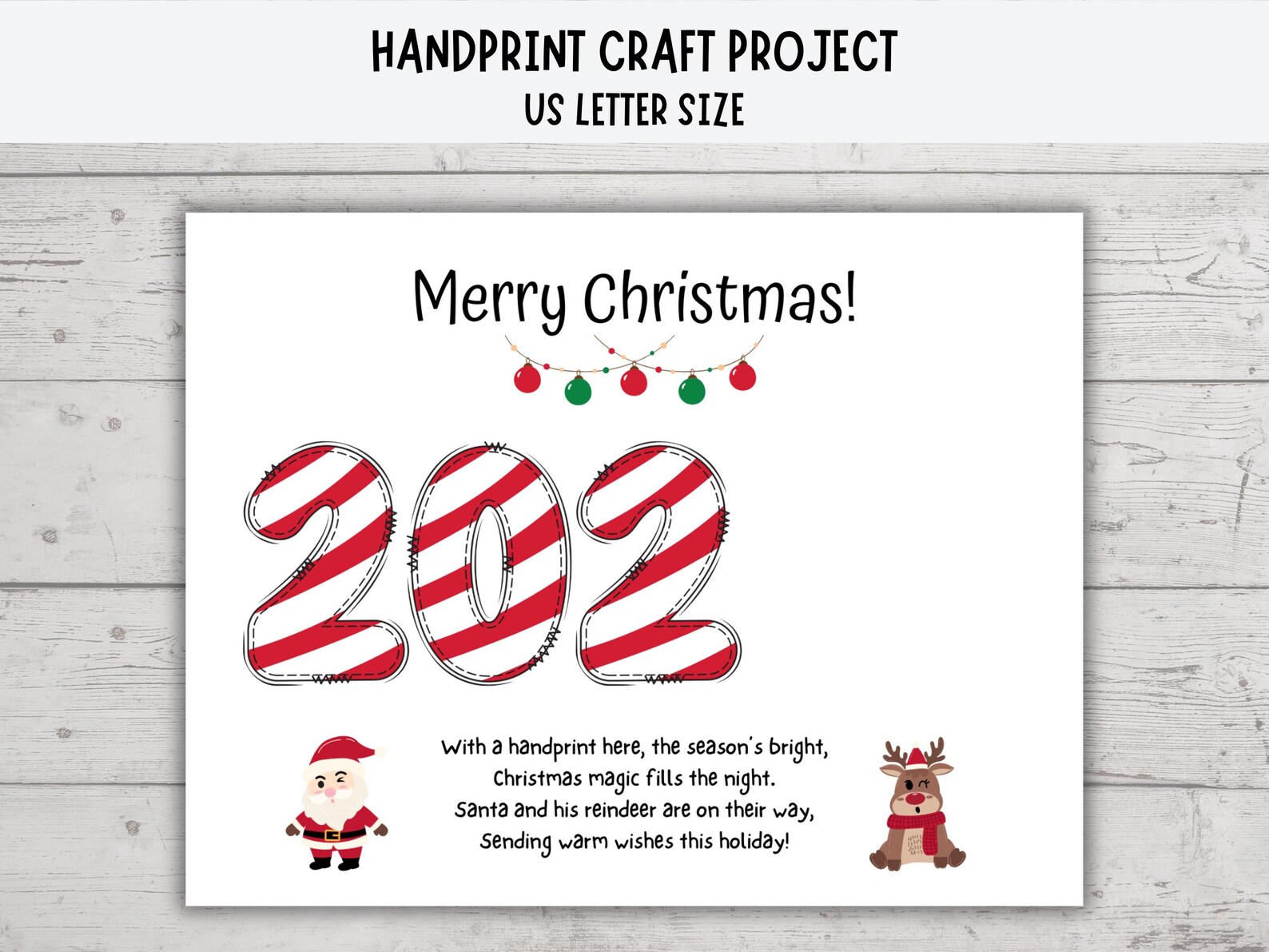 Christmas Handprint Craft 2025, Holiday Keepsake Art for Kids, Winter ...
