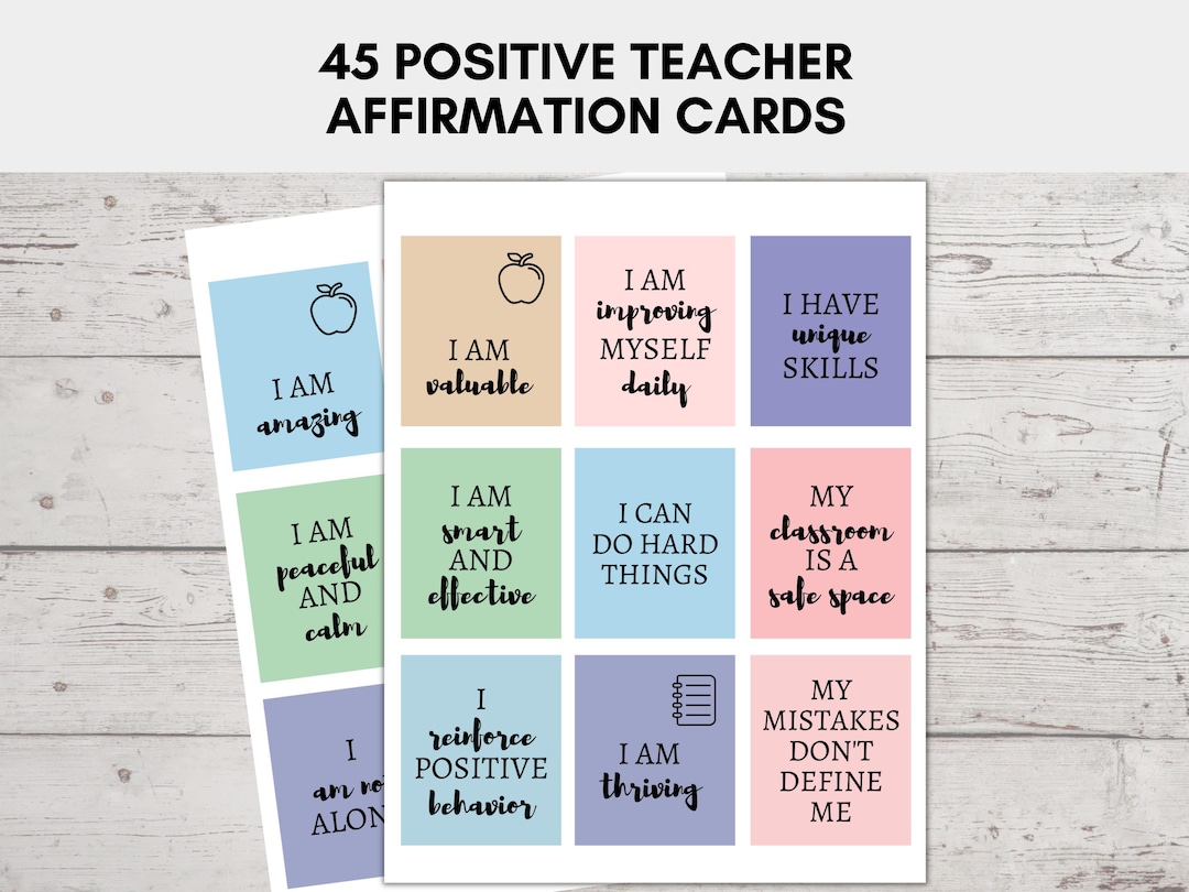 Teacher Affirmation Cards, Positive Words of Encouragement for Teachers ...
