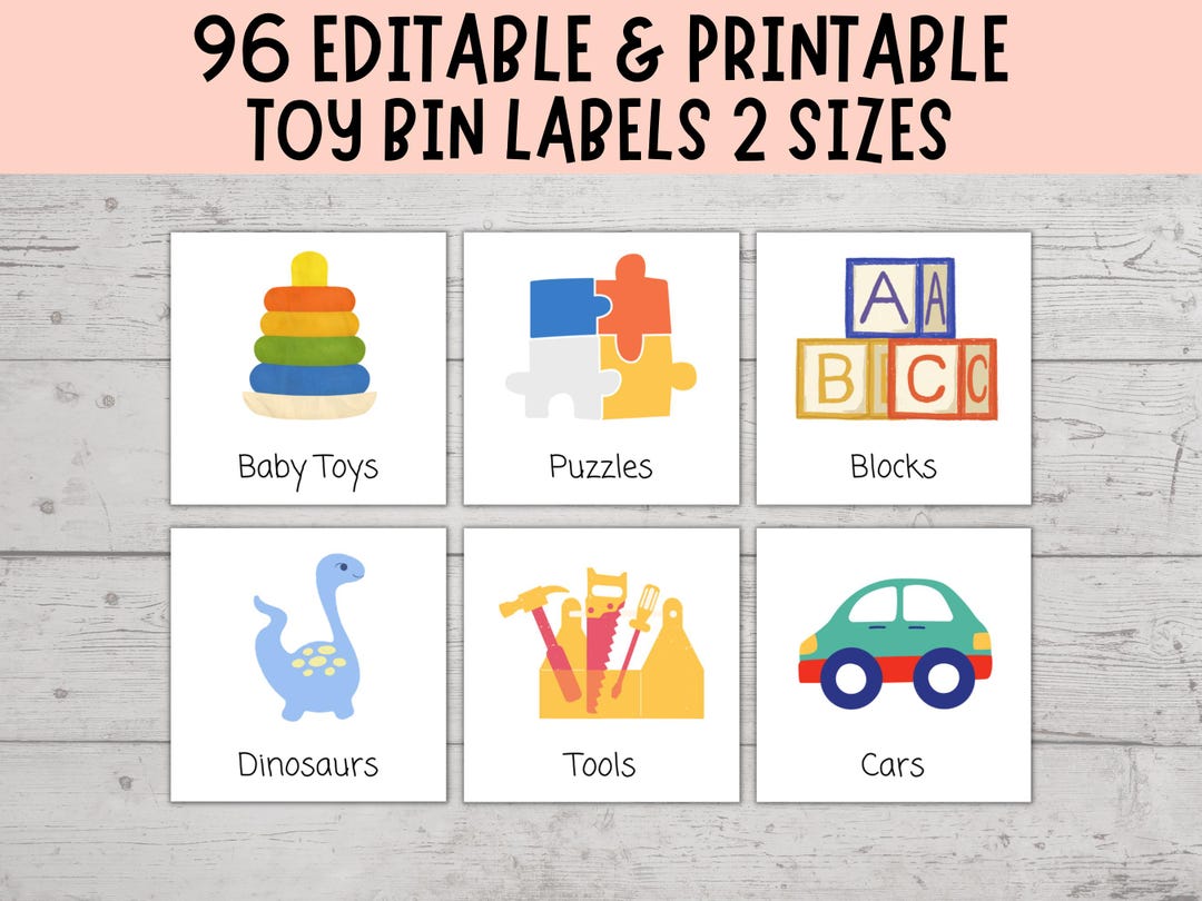 Toy Bin Labels, EDITABLE & PRINTABLE Toy Bin Storage Labels, Visual ...